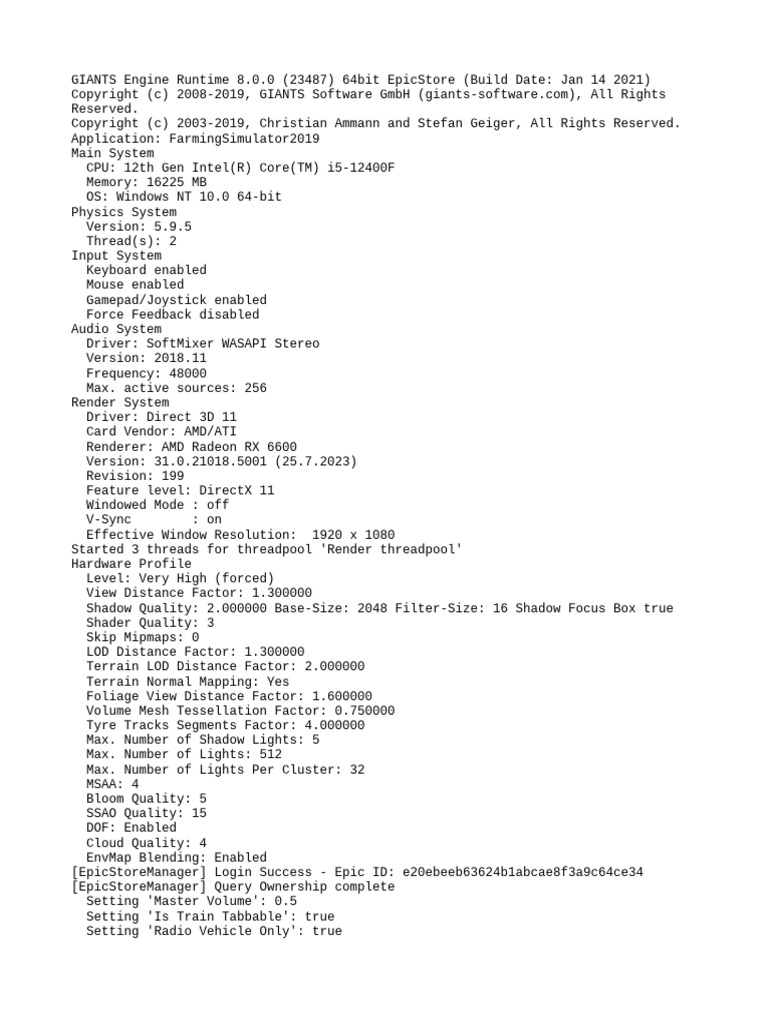 fs19 Log | PDF | Shader | Computing