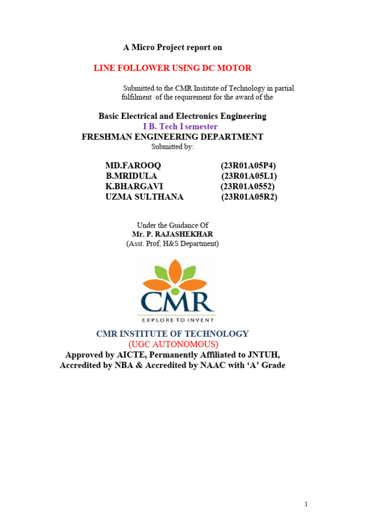 Beee Micro Project Line Follower - 5P4 | PDF | Robot | Robotics