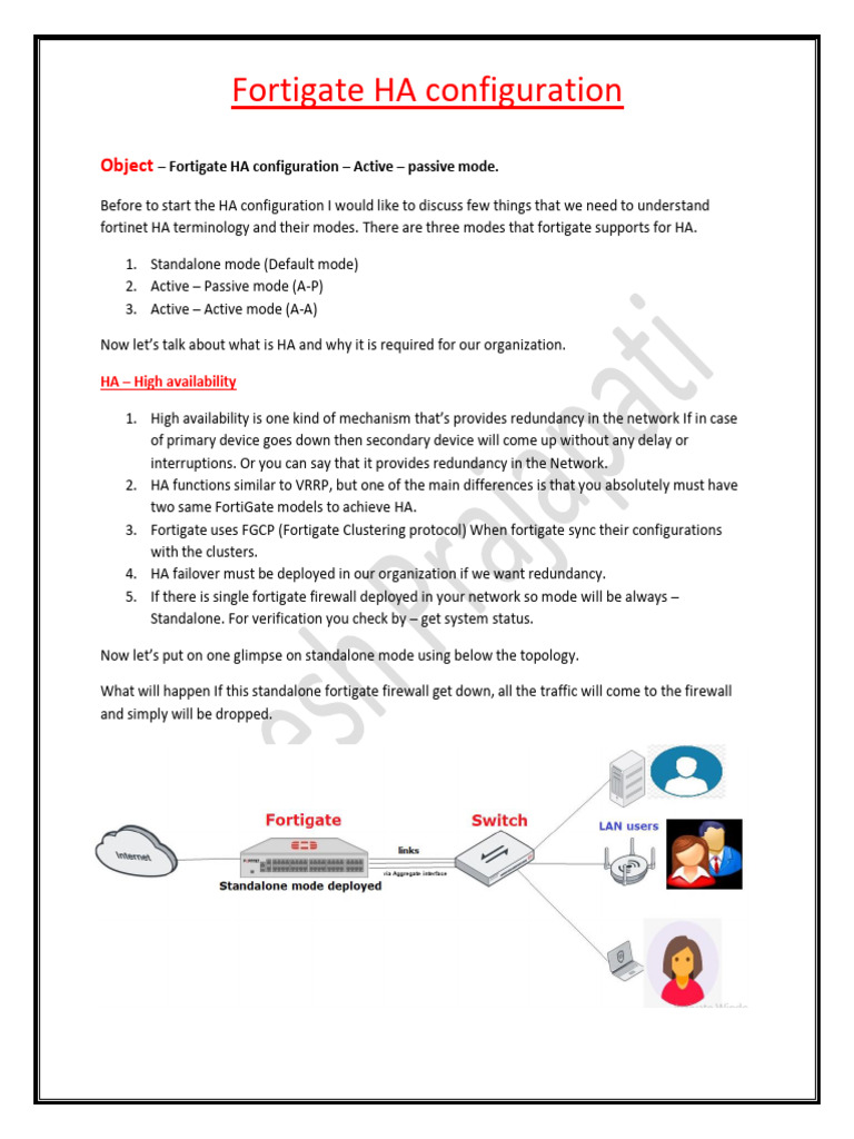 FortiGate HA Config | PDF | Network Switch | Computer Network