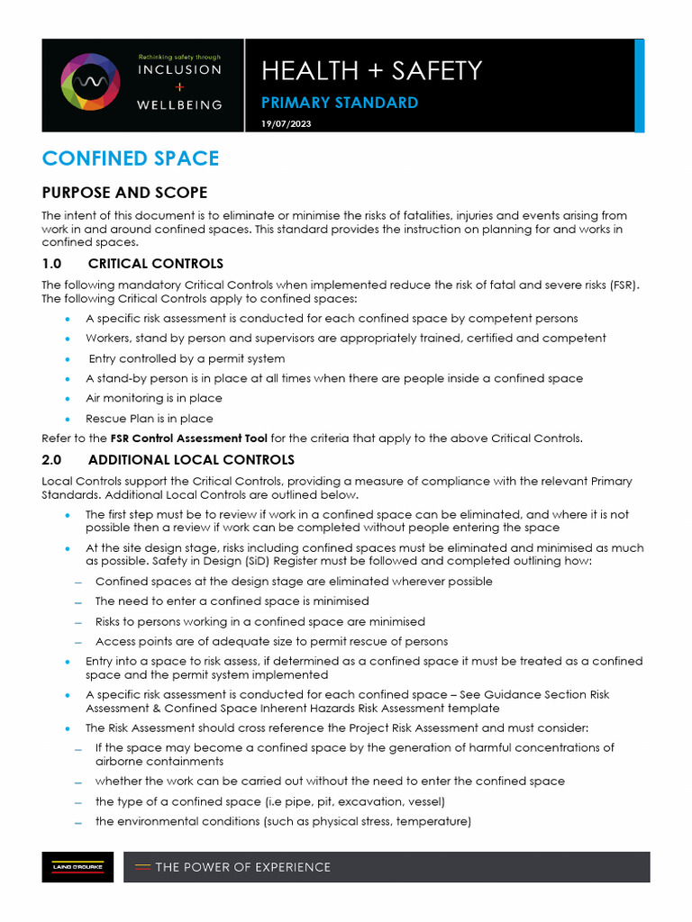 PS Confined Space 19072023 | PDF | Hazards | Risk Assessment