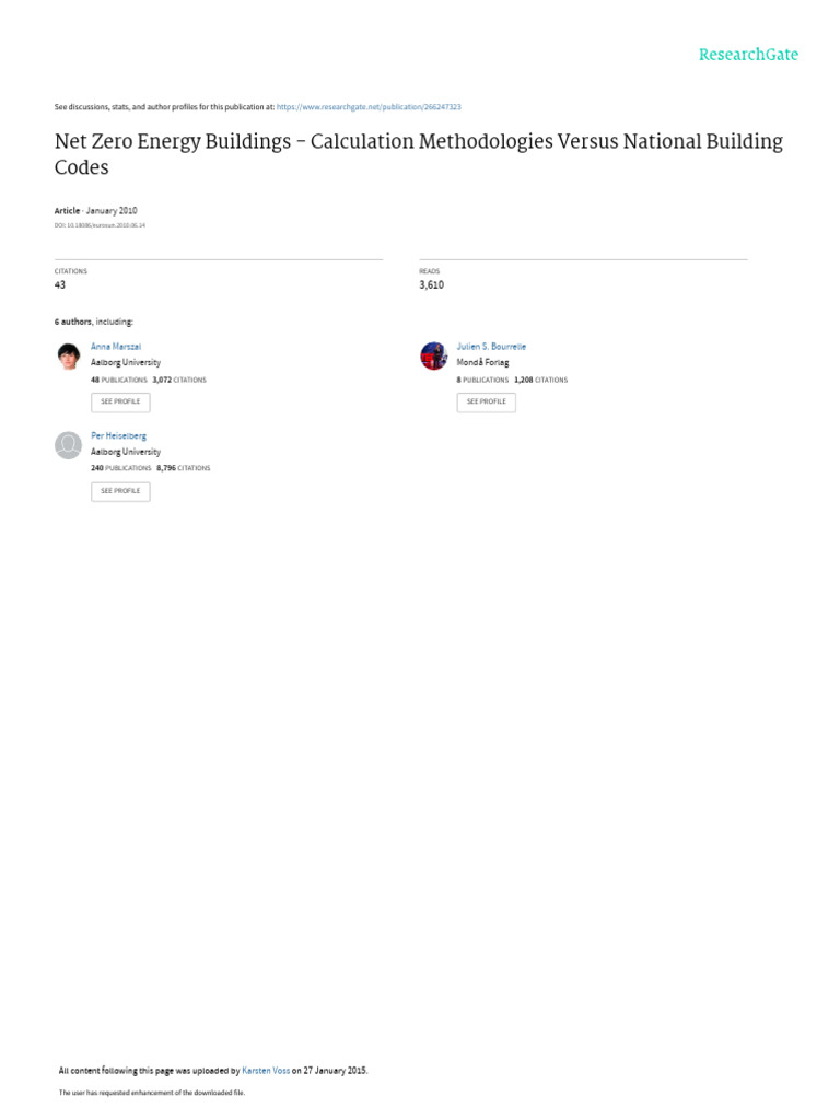 Net Zero Energy Buildings - Calculation Methodolog | PDF ...