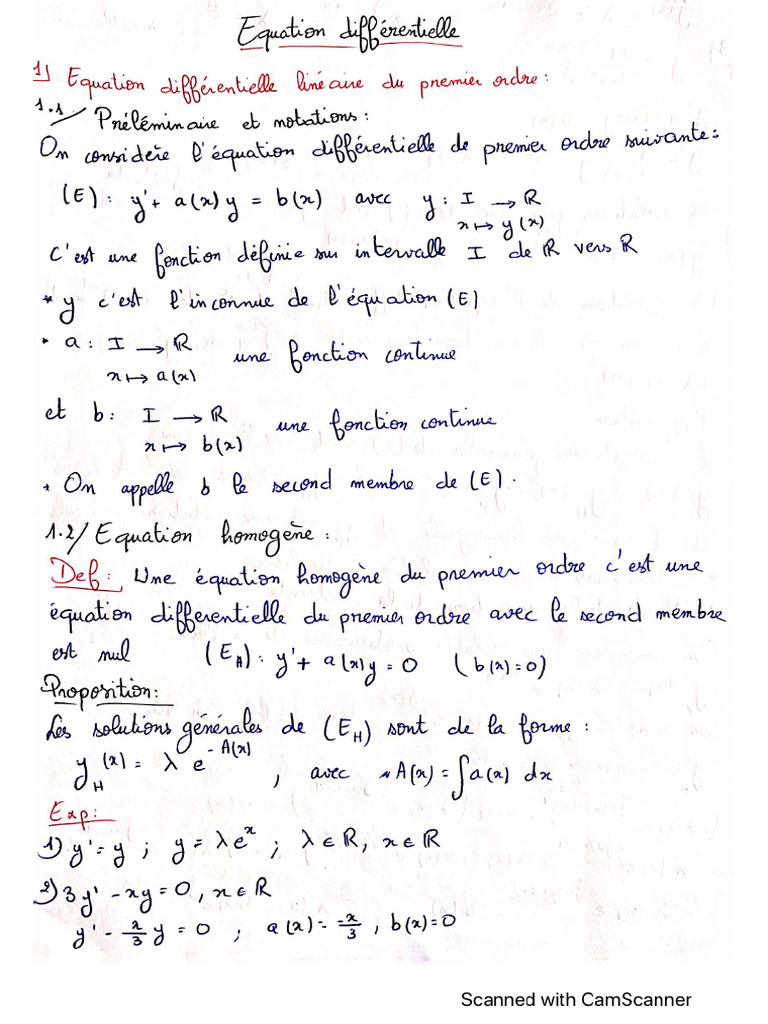 Équation Différentielle 1 | PDF