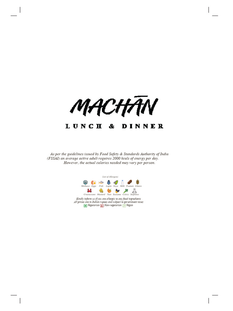 Machan Lunch Dinner Menu With Revised Beverage 2 | PDF | Indian Cuisine ...