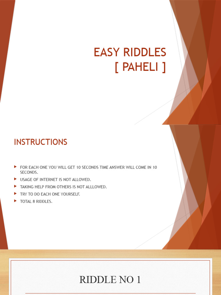 Fun and Easy Riddles Challenge | PDF | Lifestyle