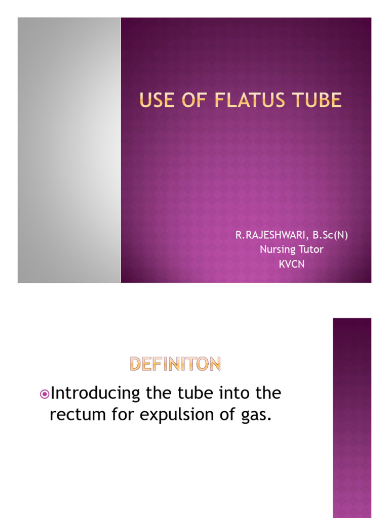 Flatus Tube Insertion Procedure Guide | PDF | Home & Garden | Wellness