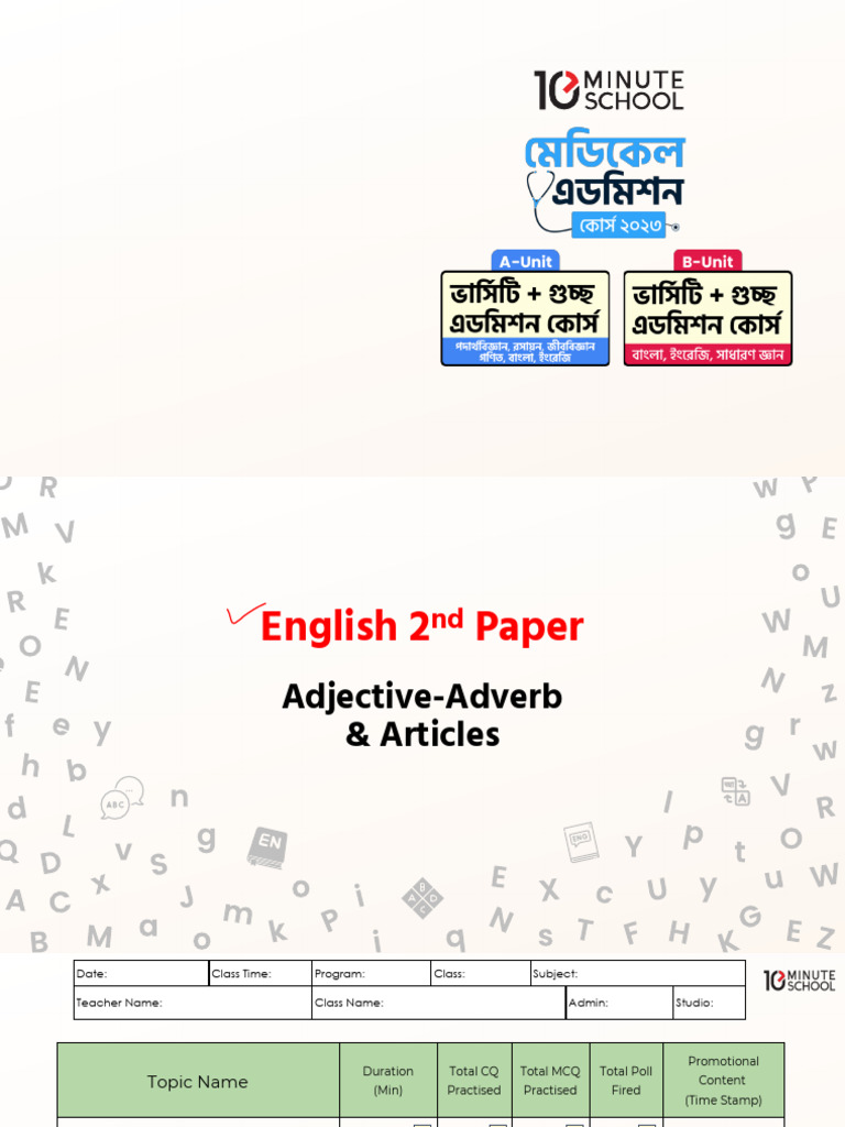 Slide Adjective-Adverb & Articles | PDF | Adverb | Verb