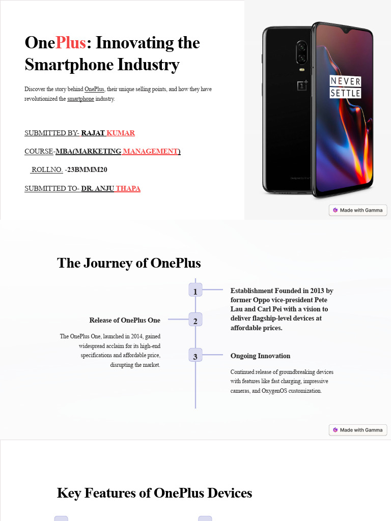 One Plus Innovating The Smartphone Industry | PDF | Smartphone | Computing