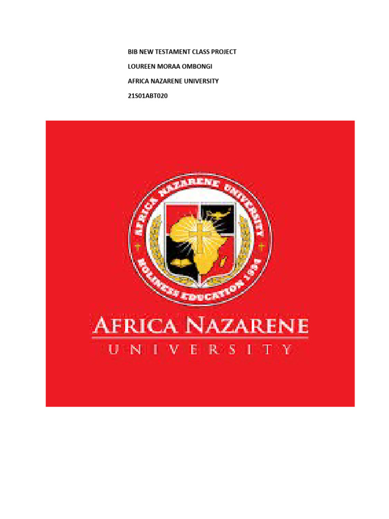 Bib New Testament Class Project | PDF
