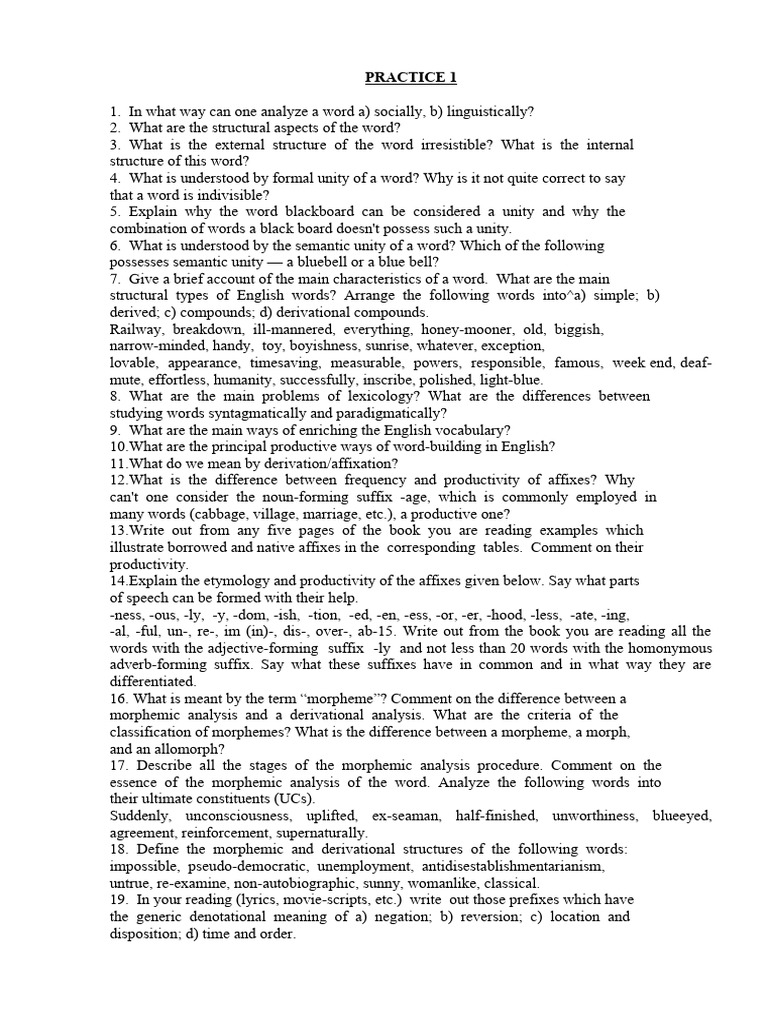 Practice 1,2 | PDF | Word | Semantic Units