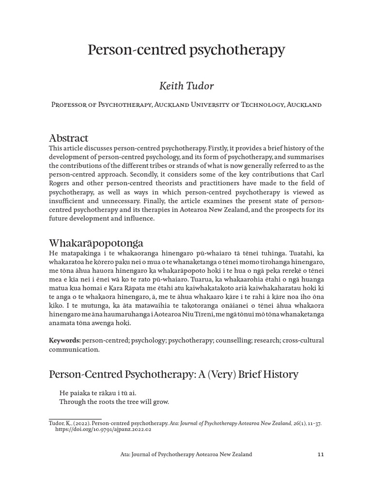 Person-Centred Psychotherapy | PDF | Psychotherapy | Humanistic Psychology