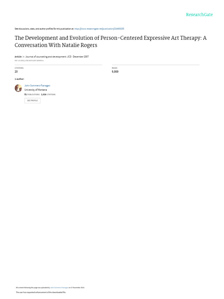 The Development and Evolution of Person-Centered Expressive Art Therapy ...