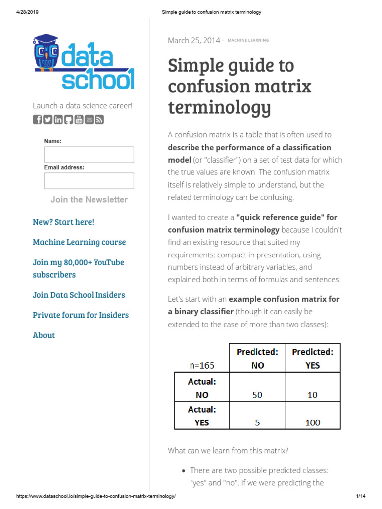 Simple Guide To Confusion Matrix Terminology | PDF | Sensitivity And ...
