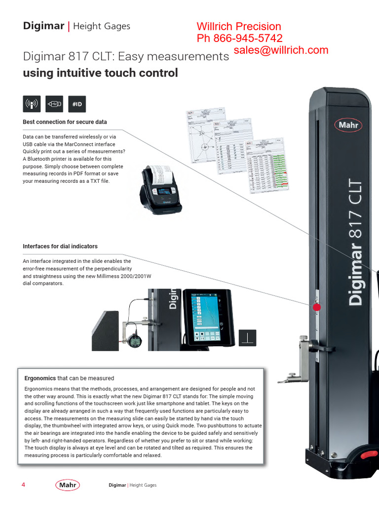 Mahr Digimar 817-clt Presentation | PDF | Touchscreen | Measurement