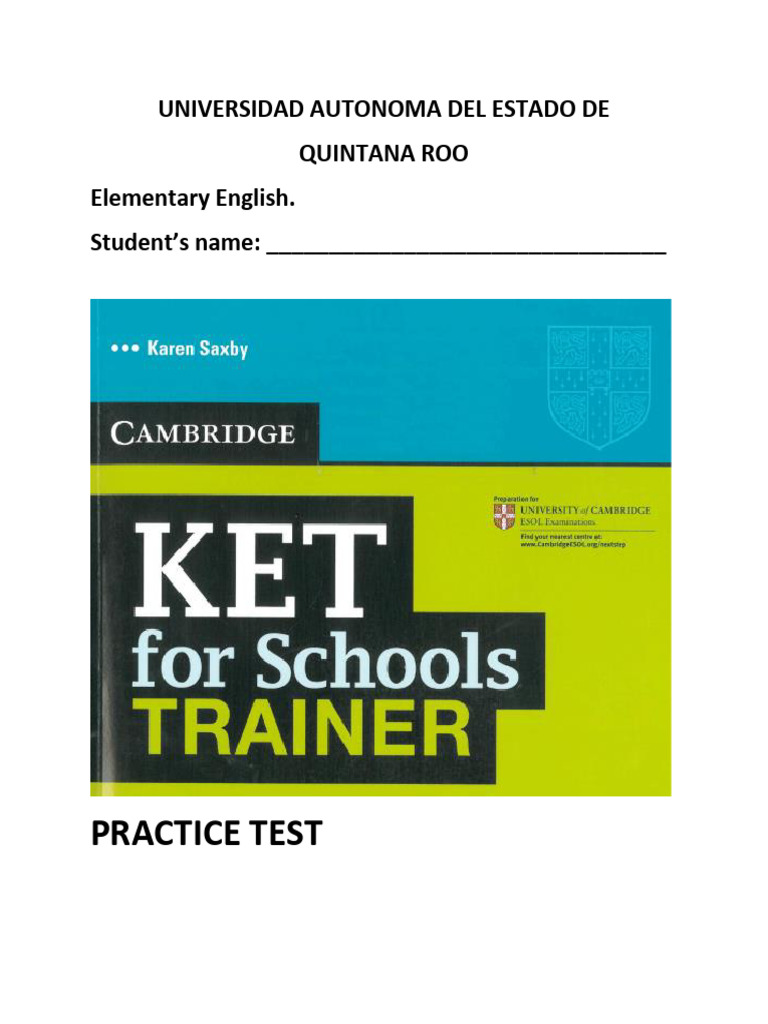 KET Practice TEST | PDF