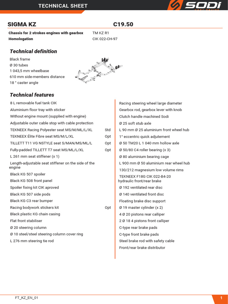 Technical Sheet KZ 2022 en | PDF | Wheeled Vehicles | Vehicles