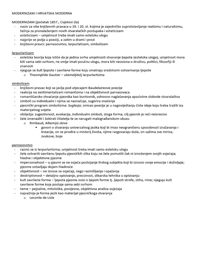 Modernizam I Hrvatska Moderna | PDF