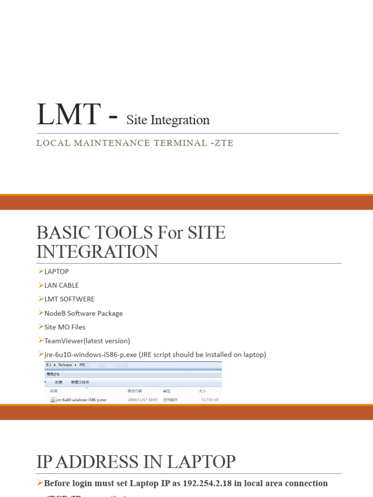LMT Site Integration Guide for ZTE | PDF | Computing | Computer Engineering