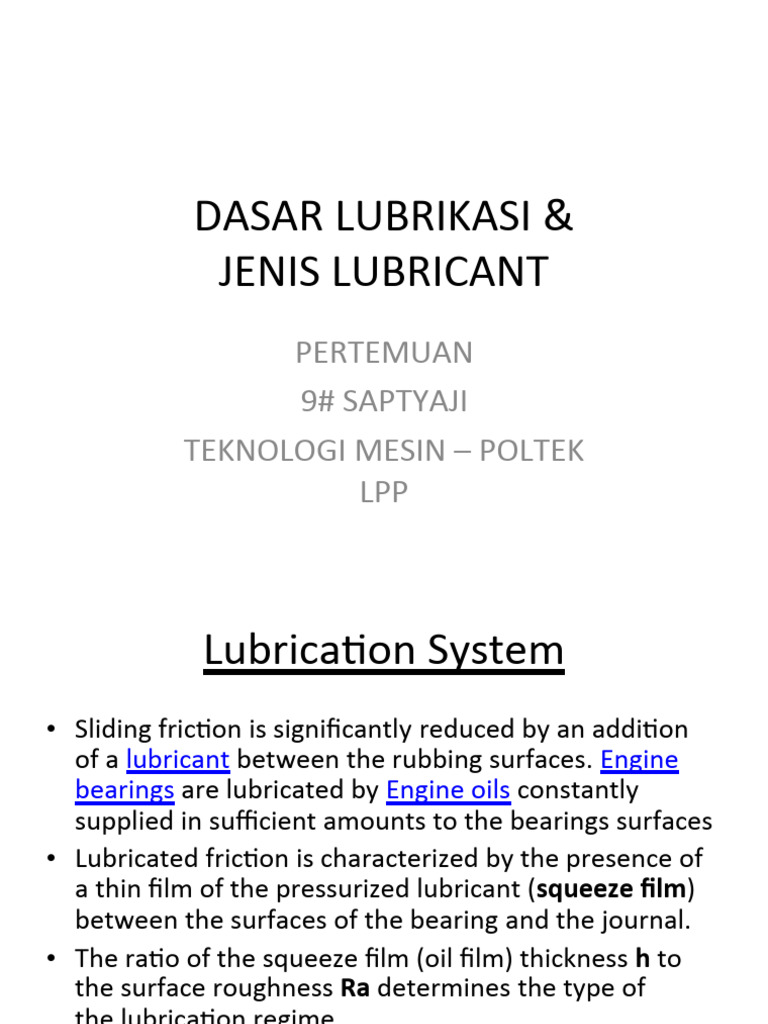 Jenis Oil Dan Dasar Lub Pert9# | PDF | Technology & Engineering