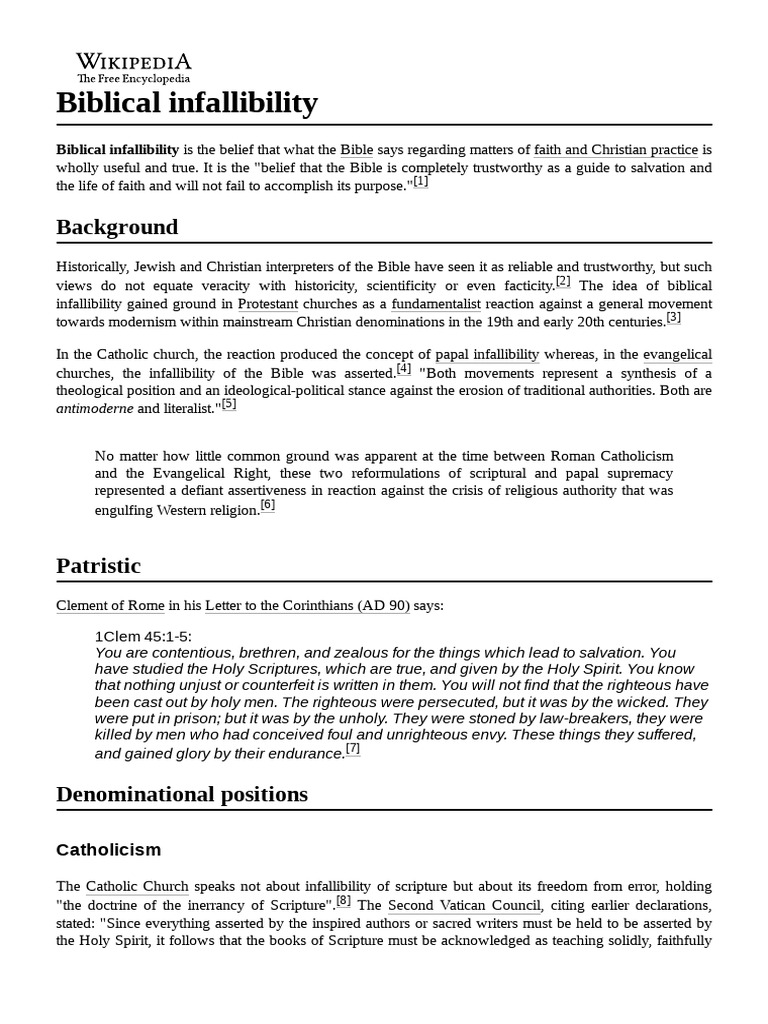 Biblical Infallibility | Download Free PDF | Biblical Inerrancy ...