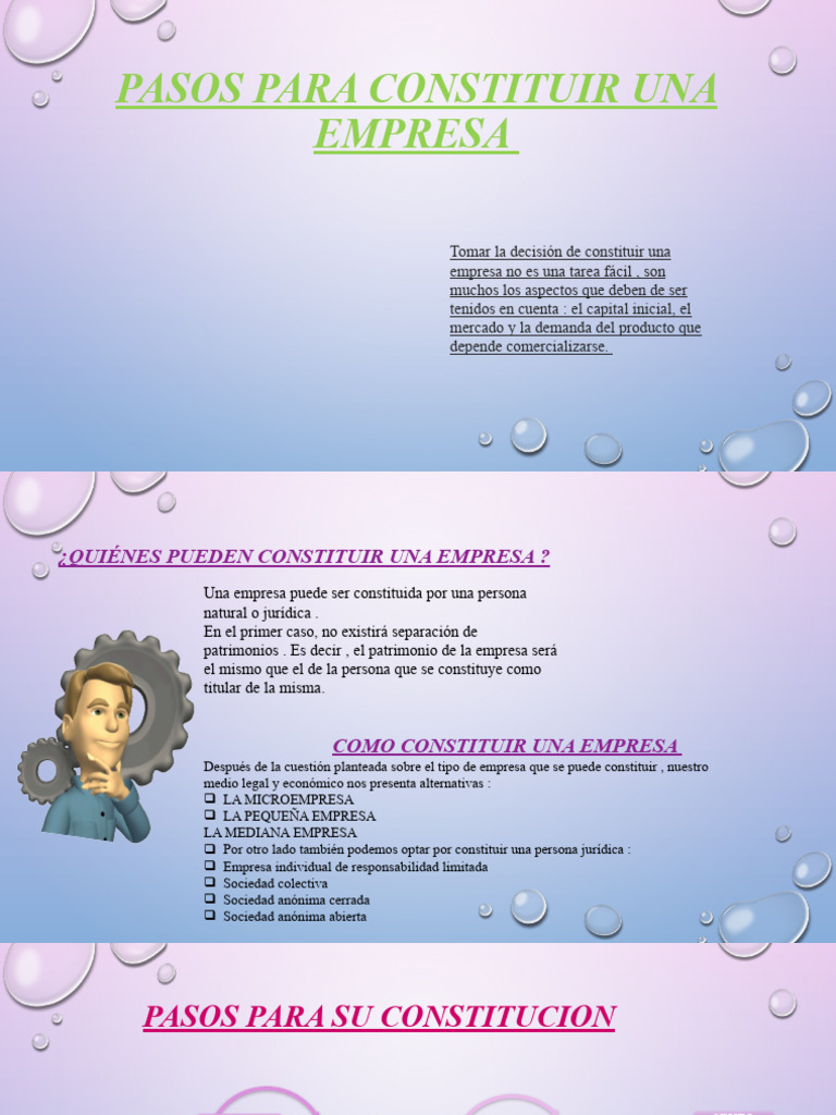 Pasos para Constituir Una Empresa | PDF | Business | Ciencias económicas