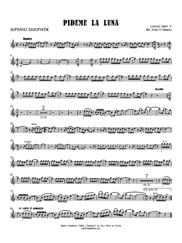 PIDEME LA LUNA Soprano | PDF