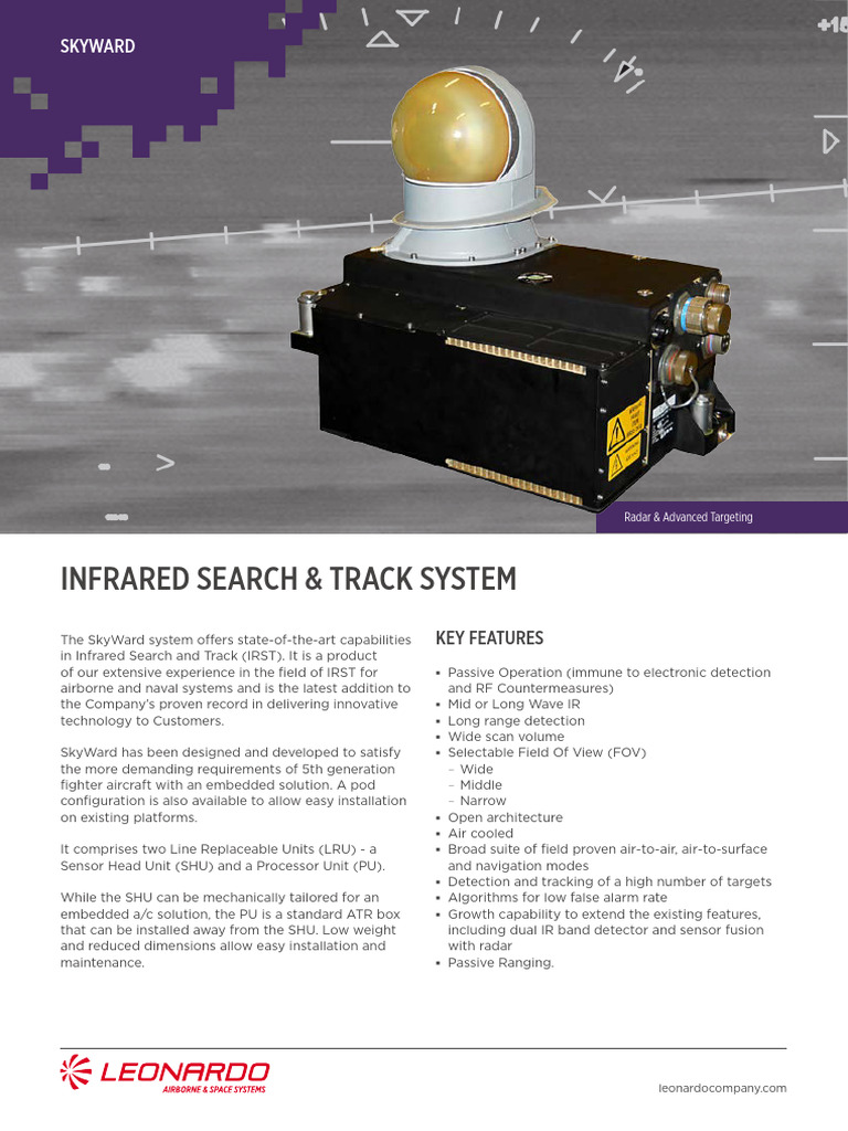 SkyWard IRST System Overview | PDF | Military Technology | Electronics