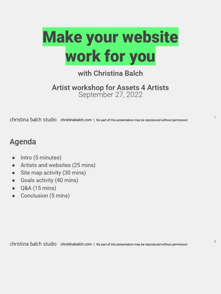 Make Your Website Work For You - Final Slide Deck 2022 | PDF | Websites ...