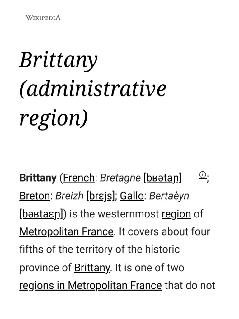 Brittany (Administrative Region) - Wikipedia | PDF | Brittany