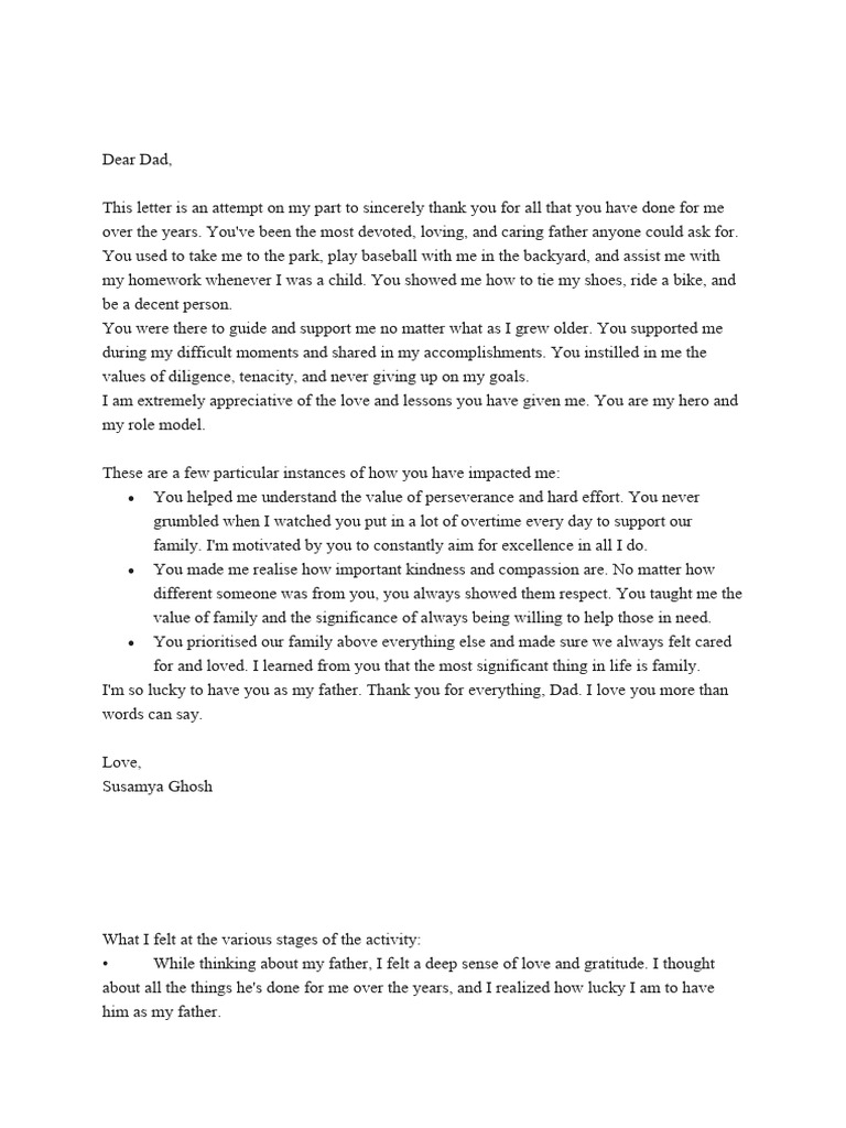 Gratitude Letter | PDF | Gratitude | Psychological Concepts