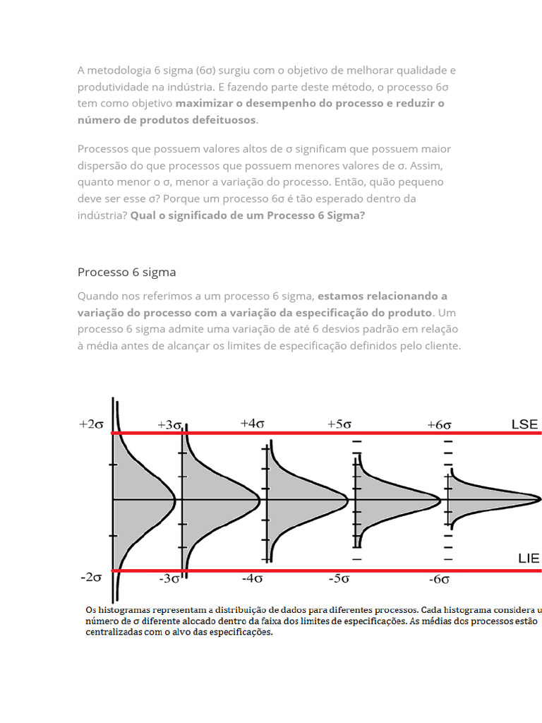 A Metodologia 6 Sigma | PDF | Seis Sigma | Desvio padrão