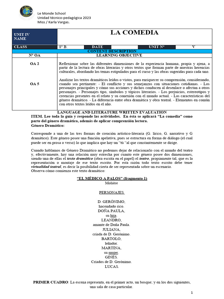 La Comedia. | PDF | Comedia | Molière