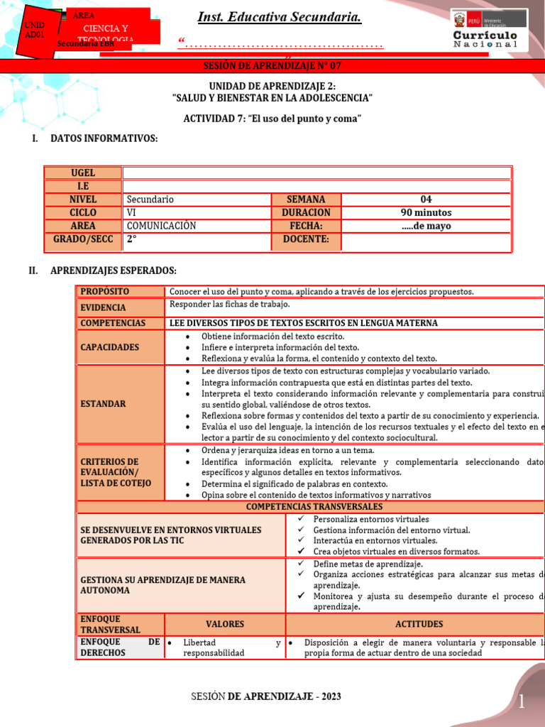 2° Ses 7 Act1 Com U2 | PDF | Aprendizaje | Cognición