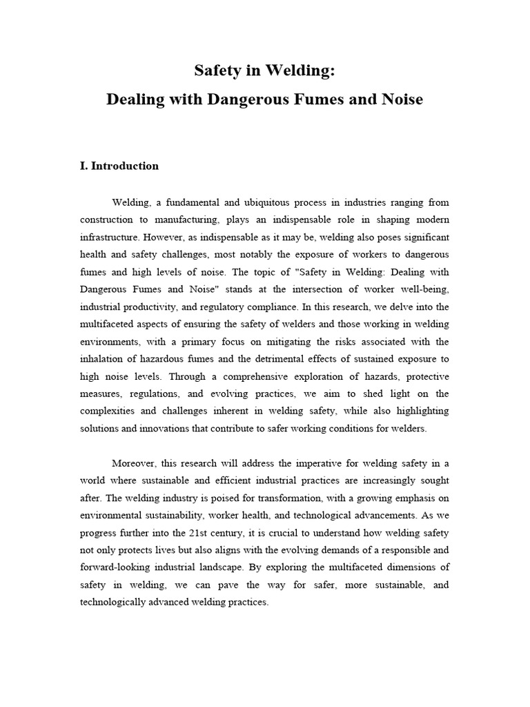 Welding Safety: Fumes & Noise Risks | PDF | Occupational Safety And ...