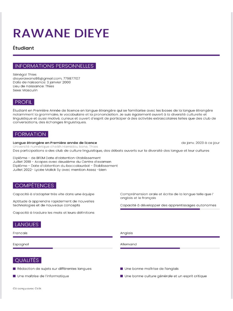 CV Campus France | PDF