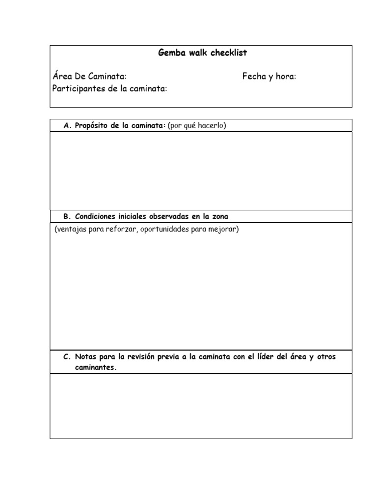 Checklist para Gemba Walk | PDF