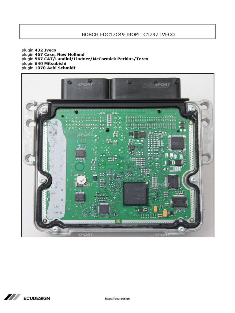 Bosch Edc17c49 Irom tc1797 Iveco | PDF