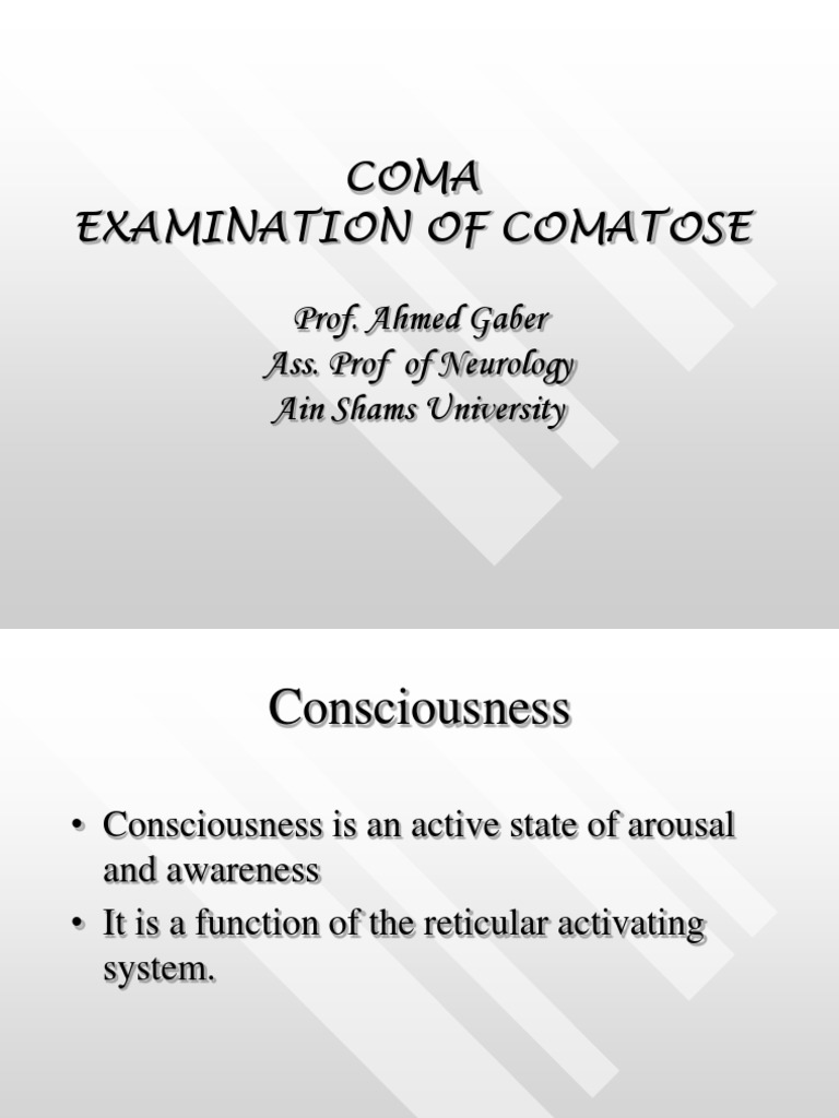 Coma | PDF | Coma | Neurology