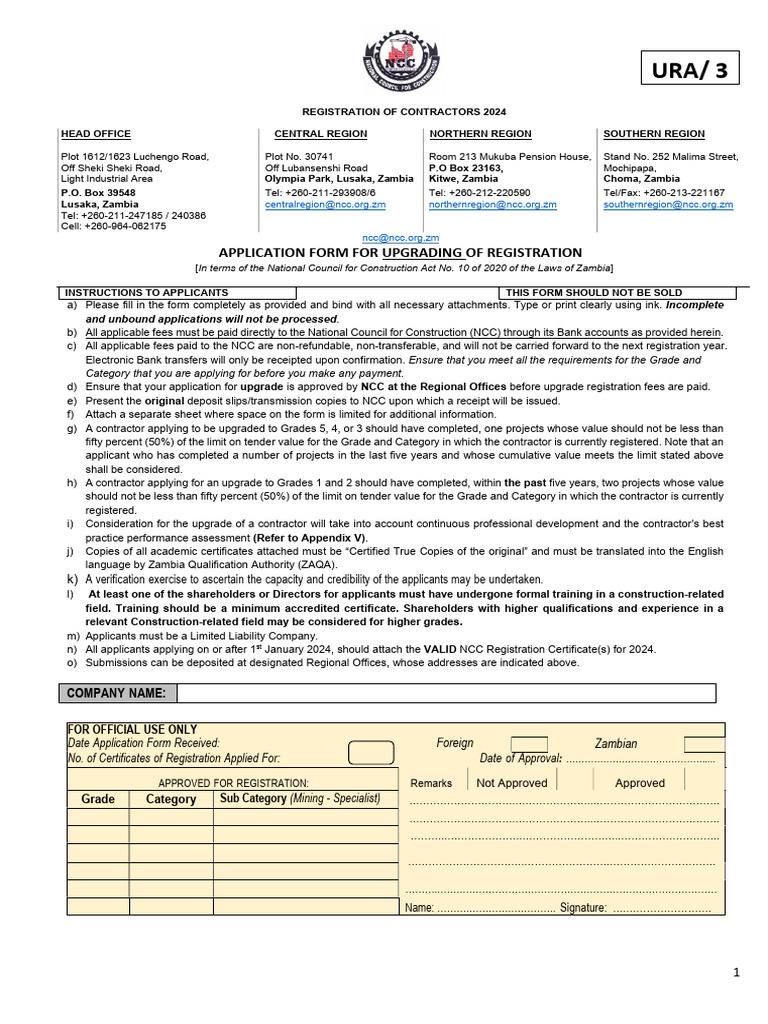 NCC Contractor Registration Guide 2024 | PDF | Bankruptcy | Notary Public