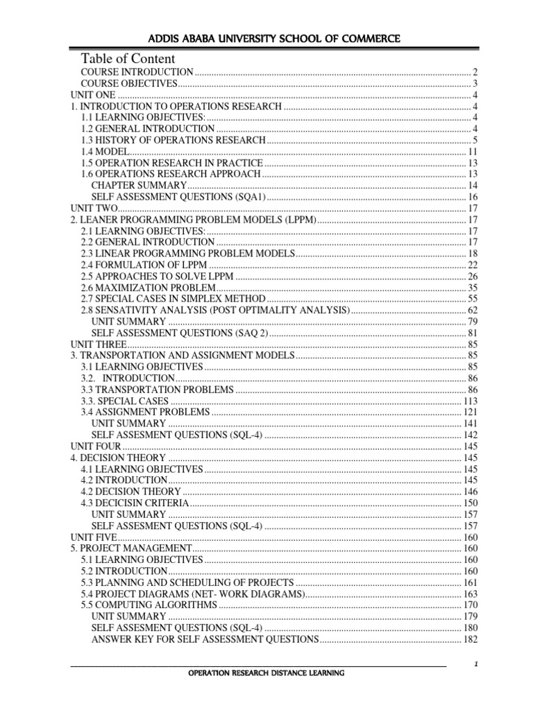 OR Module | PDF | Mathematical Optimization | Linear Programming