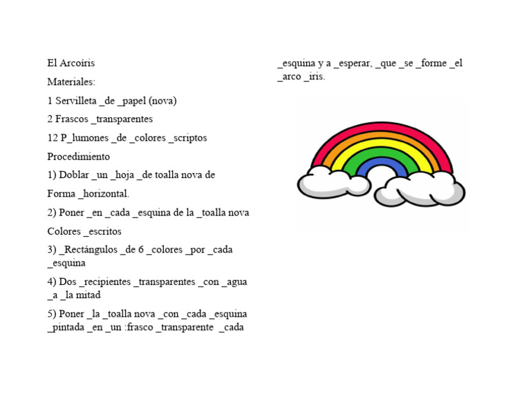 El Arcoíris Experimento | PDF | Métodos y materiales de enseñanza ...