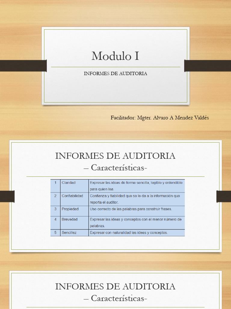Modulo IV Presentacion Informes de Auditoria - 29328 - 0 | PDF | Auditoría