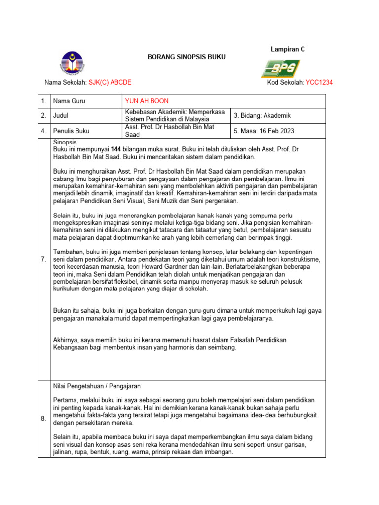 Contoh 1 Sinopsis Buku 4 Buah Pdf