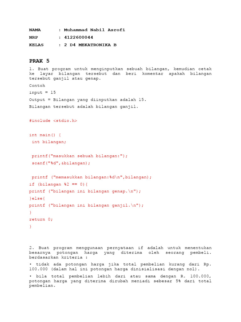 44 - Muhammad Nabil Asrofi - PRAK 5 | PDF | Komputer