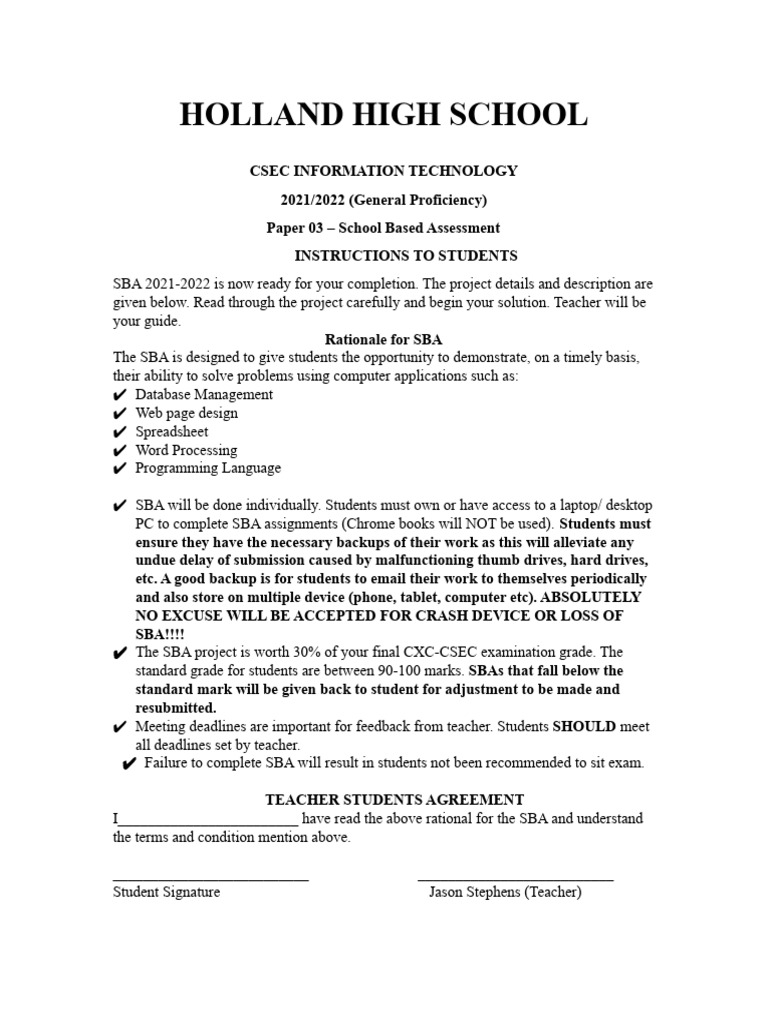 Information Technology Sba 2021-2022 | PDF | Spreadsheet | Algorithms Information Technology Sba 2021-2022 | PDF | Spreadsheet | Algorithms