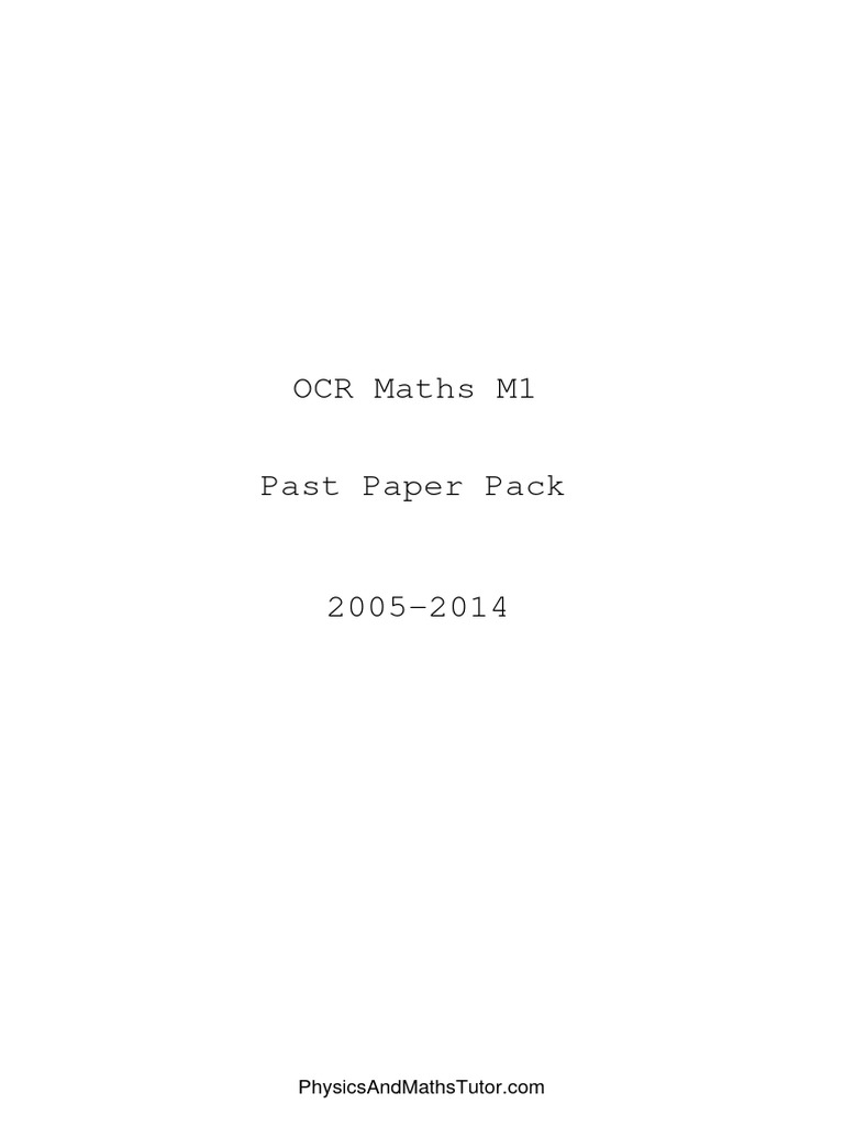 Combined QP - M1 OCR | PDF