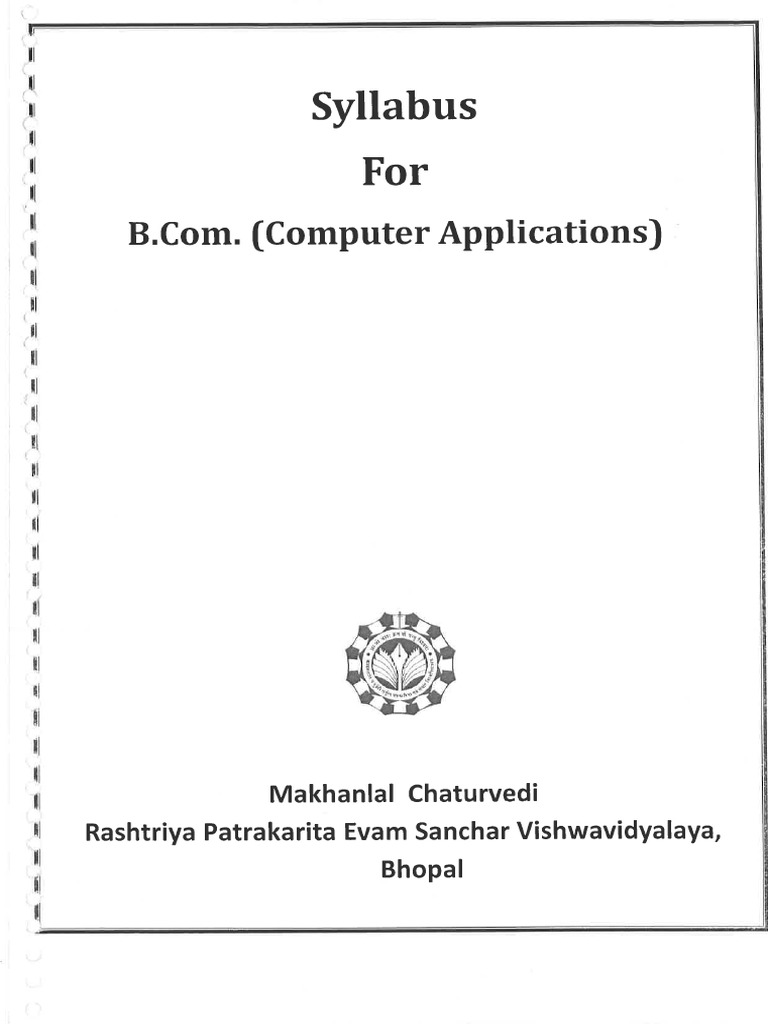 Bcom Computer Syllabus 04082018 | PDF