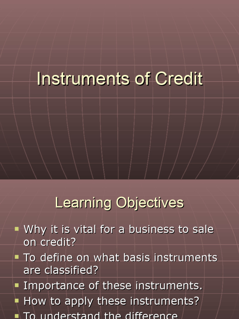 Instruments of Credit | PDF | Negotiable Instrument | Cheque