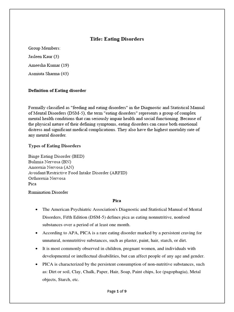 Eating Disorders | PDF | Mental Disorder | Eating Disorder