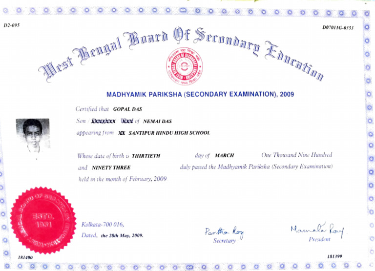 10th Certificate | PDF