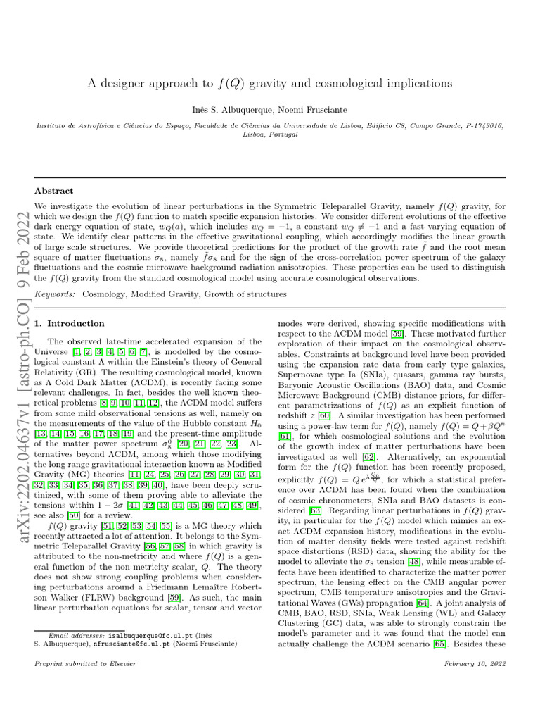 F Q Gravity Pdf Physical Cosmology Cosmic Microwave Background